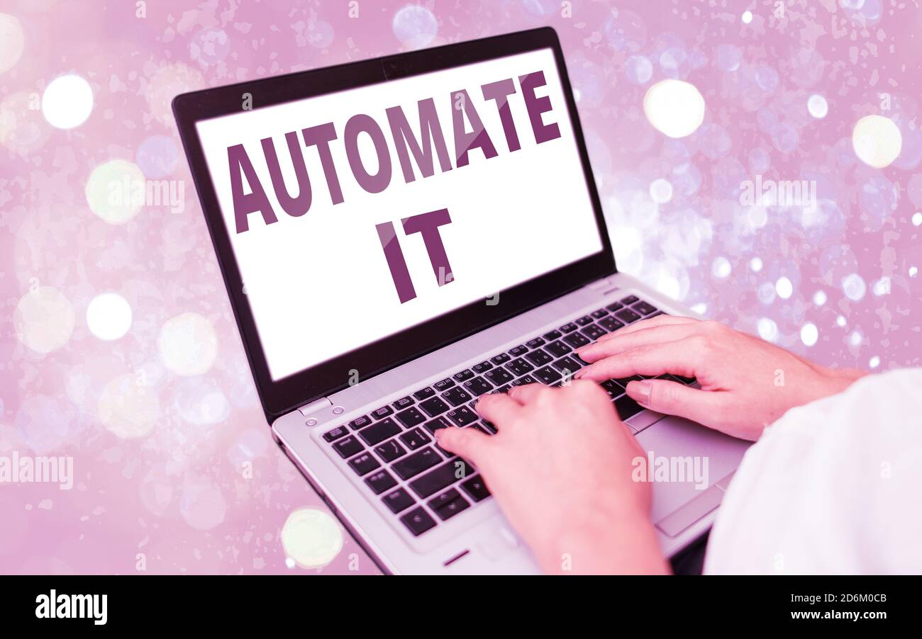 Text sign showing Automate It. Business photo text convert process or ...