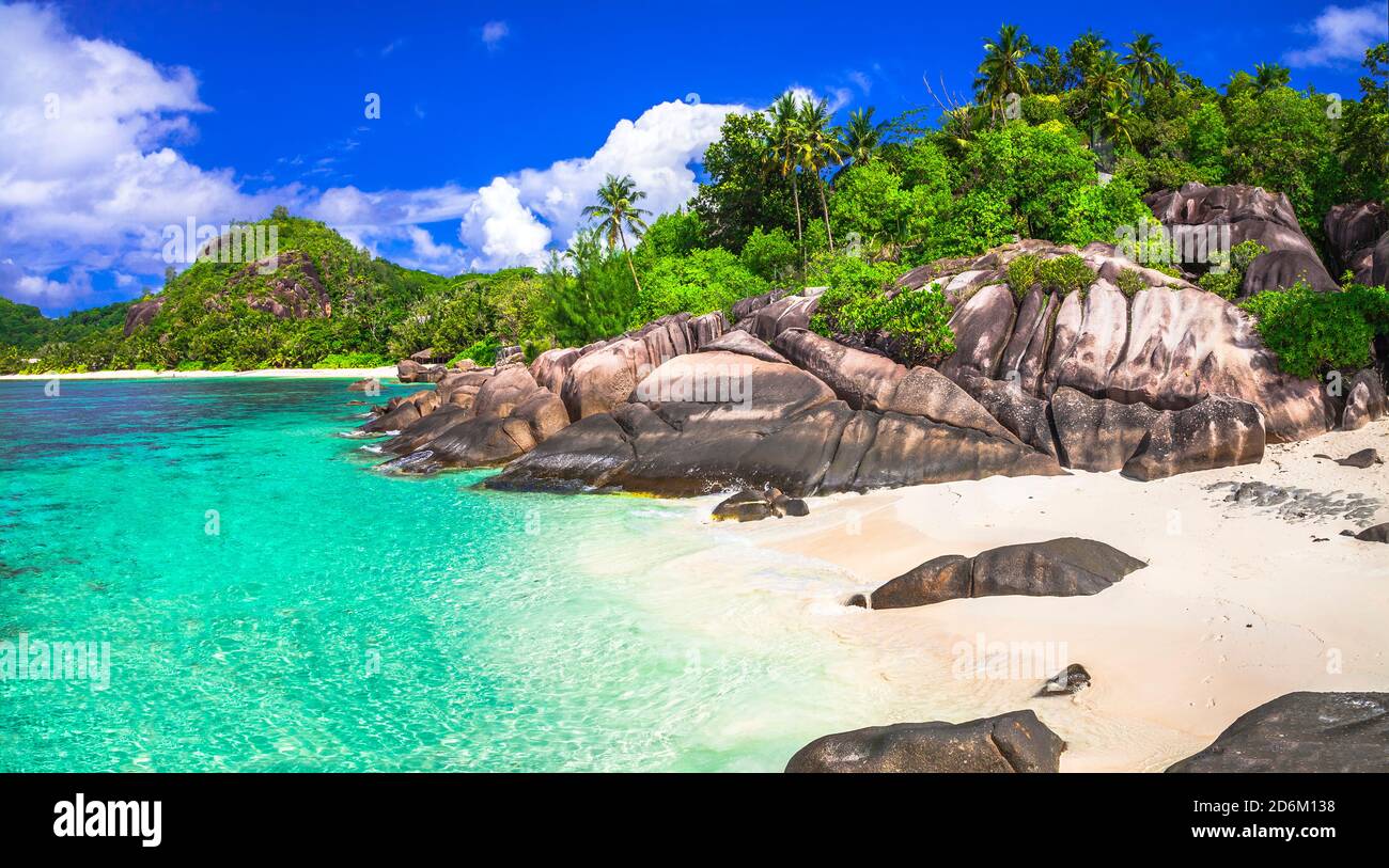Idyllic tropical nature of Seychelles islands Stock Photo - Alamy