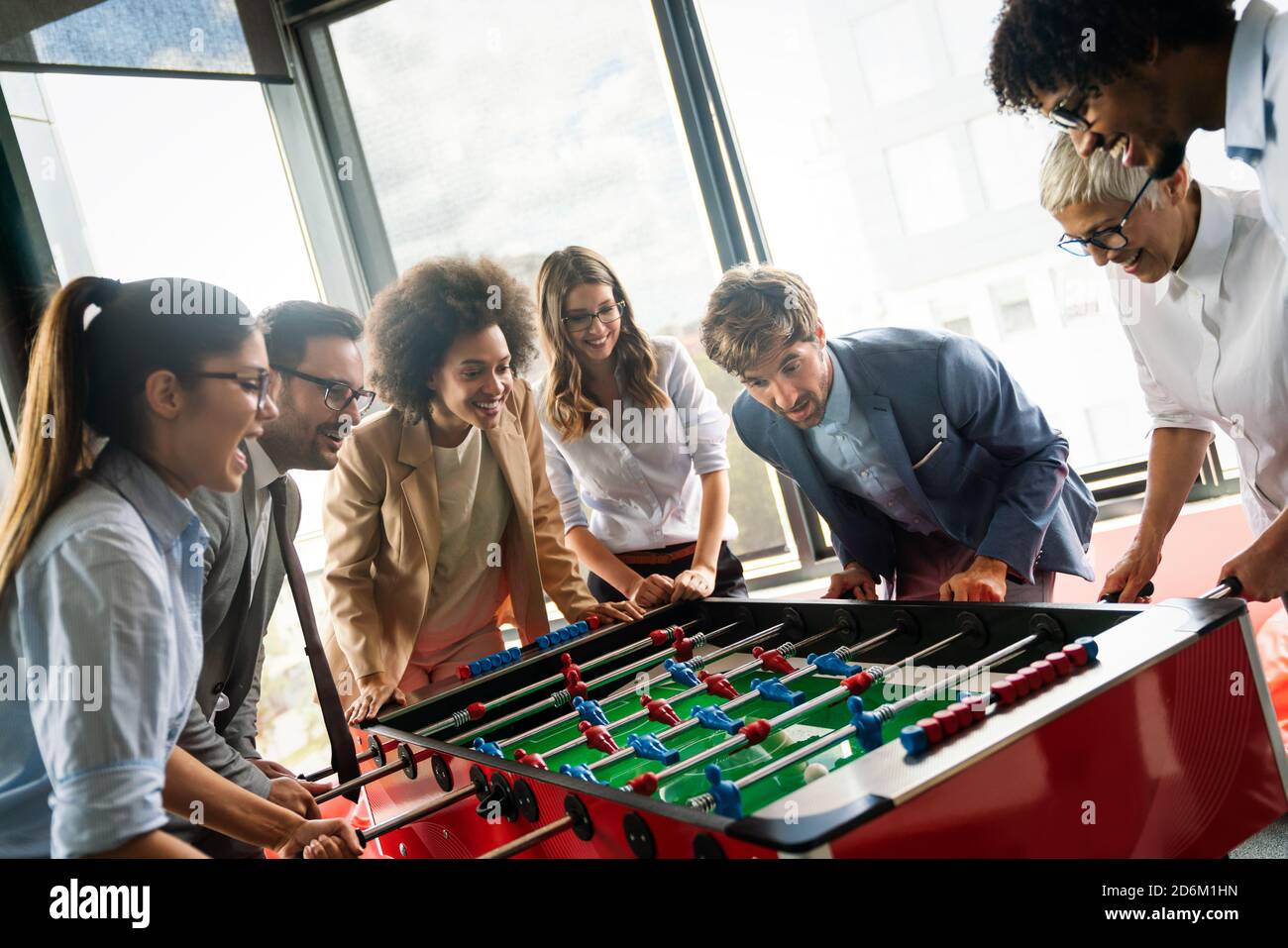 Office workers playing football hi-res stock photography and images - Alamy