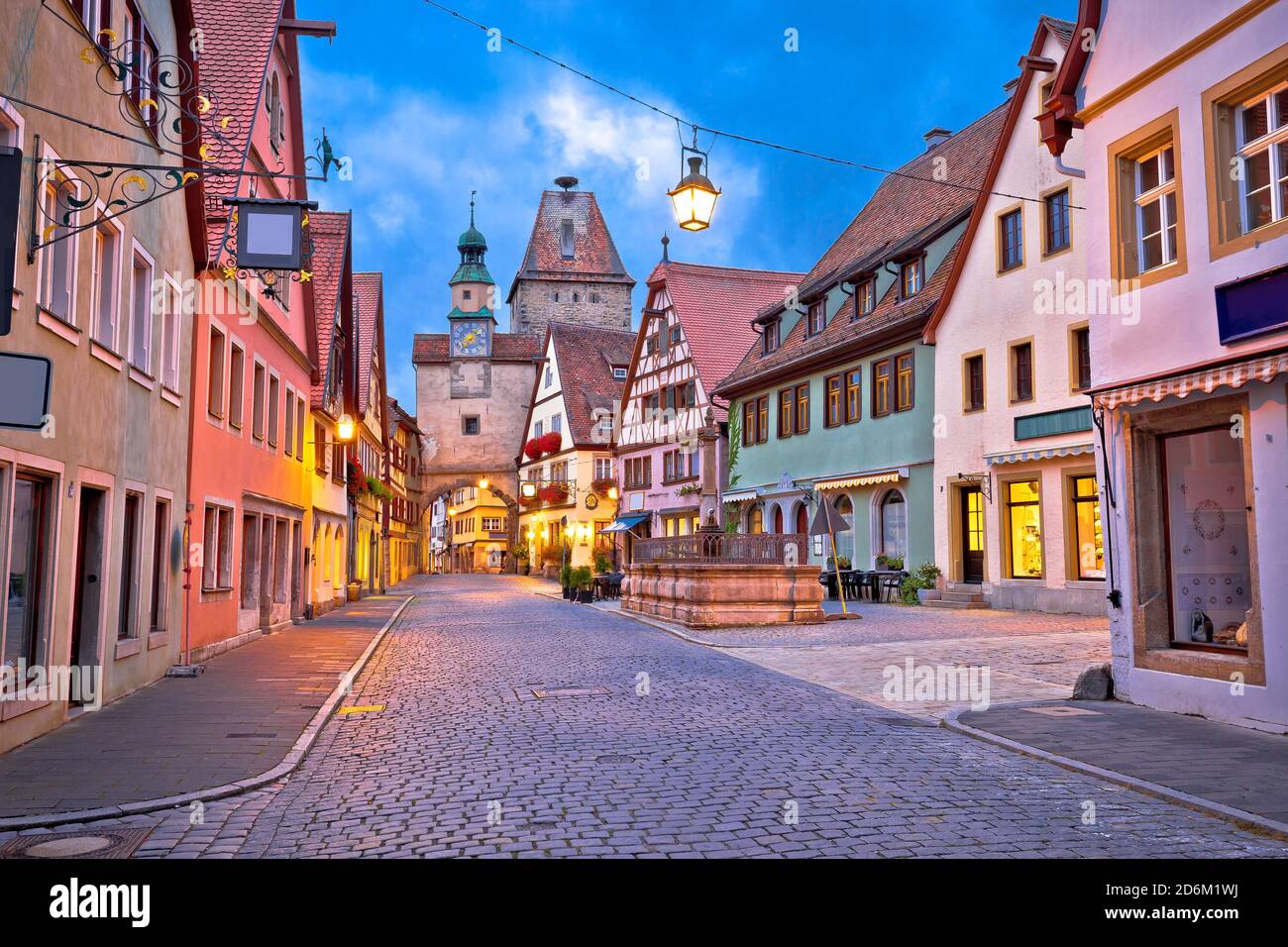 Rothenburg ob der Tauber. German street architecture of medieval German ...