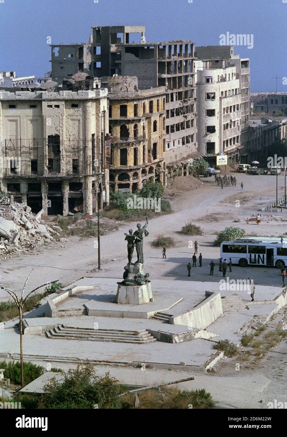 18th September 1993 A war-ravaged Martyrs’ Square in Beirut, which ...