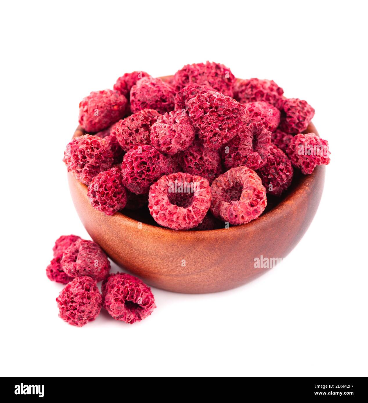Dried raspberry isolated on white background. Dehydrated raspberry in ...