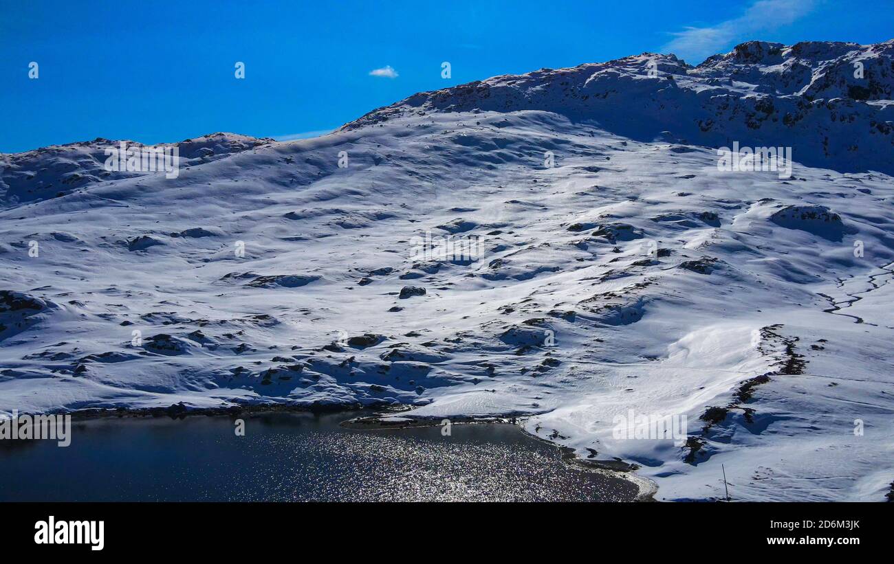 The amazing glaciers in the Swiss Alps - aerial view Stock Photo - Alamy
