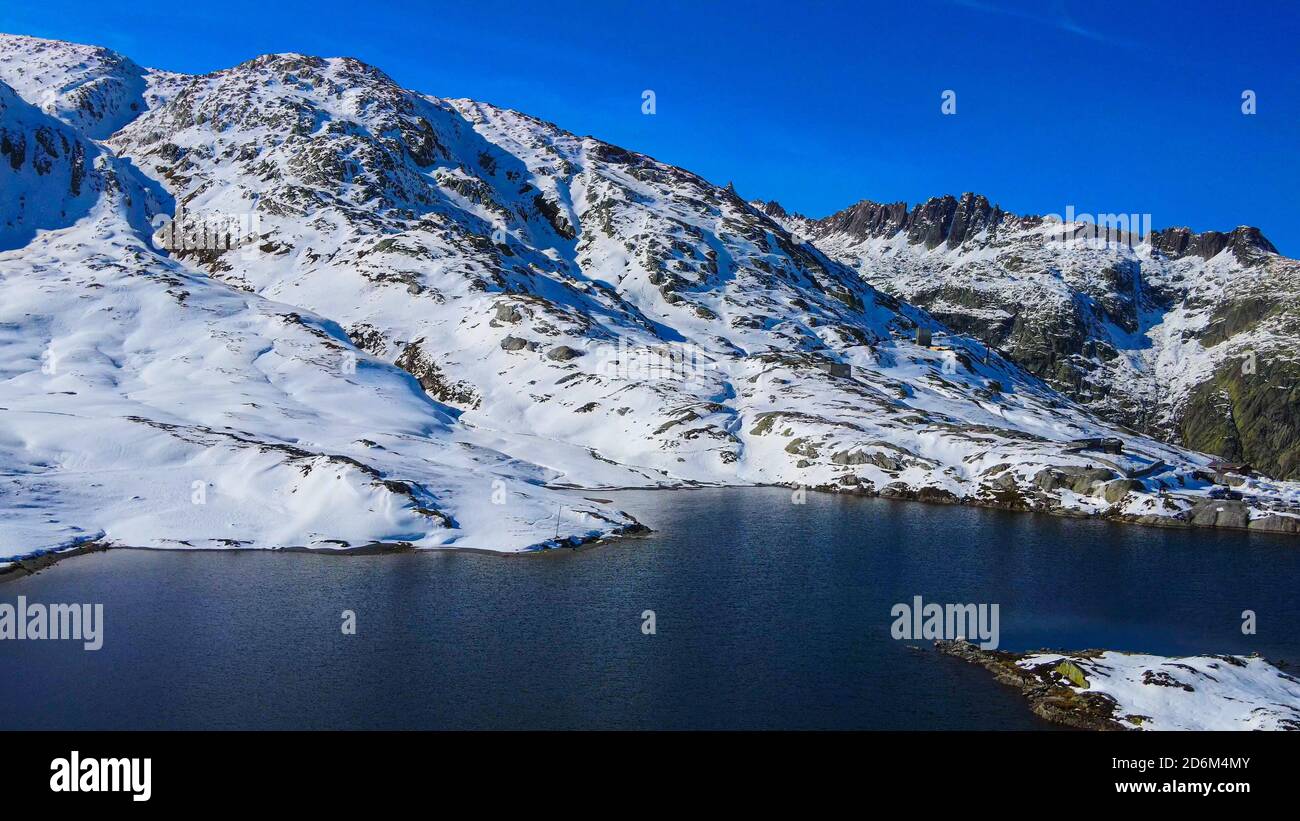 Aerial view over a beautiful glacier in Switzerland Stock Photo - Alamy