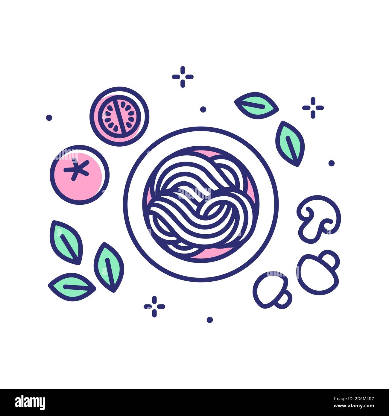 Italian cuisine line design Stock Vector Images - Alamy