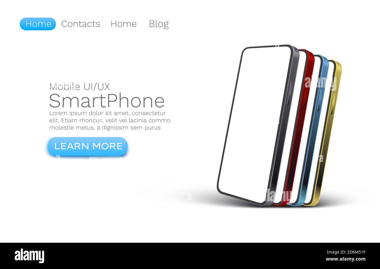 Smartphone mobile screen, technology mobile display light. Vector ...