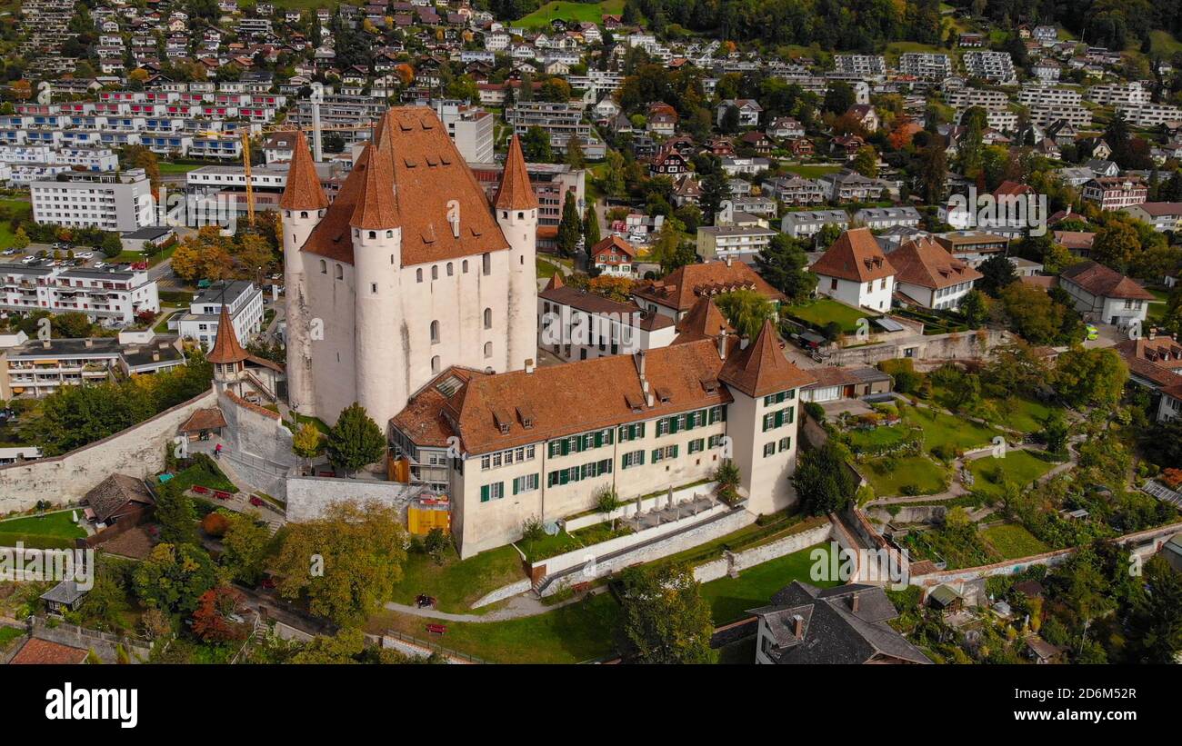 Thun Castle in Switzerland from above Stock Photo - Alamy