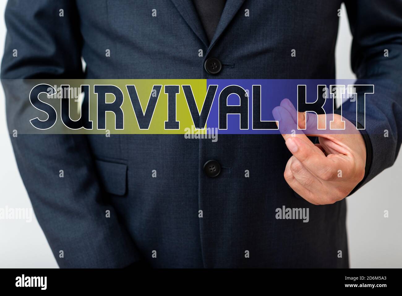 Writing note showing Survival Kit. Business concept for Emergency ...