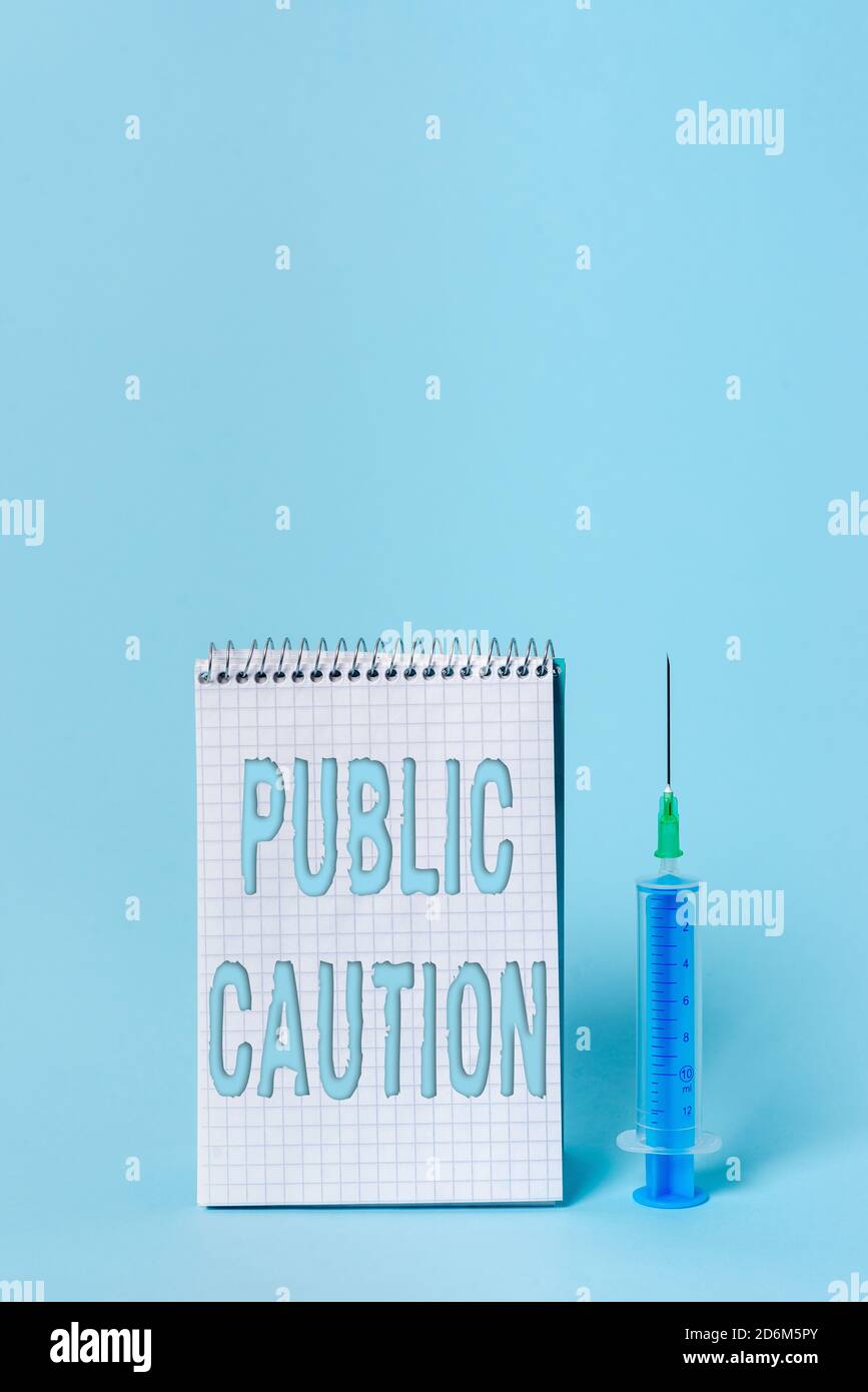 Writing note showing Public Caution. Business concept for formal ...