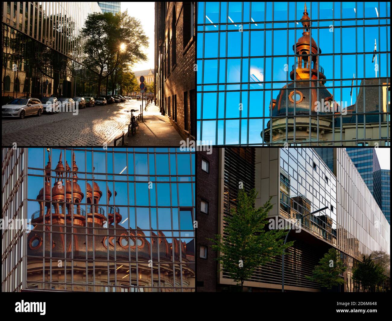 Collage of shots of modern architecture buildings in Hamburg Germany ...