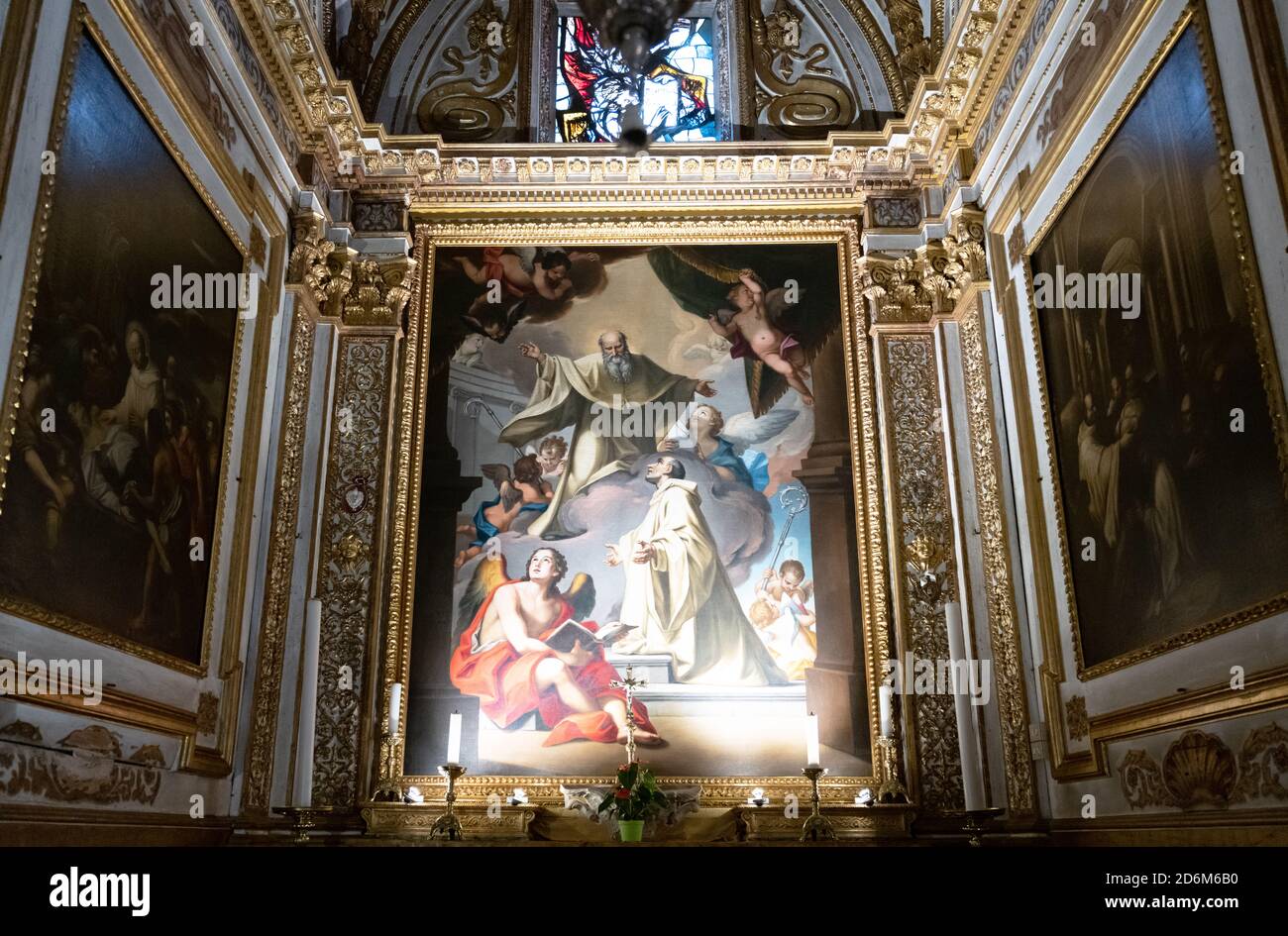 Asciano, Italy - June 25,2020: Abbey of Santa Maria of Monte Oliveto ...