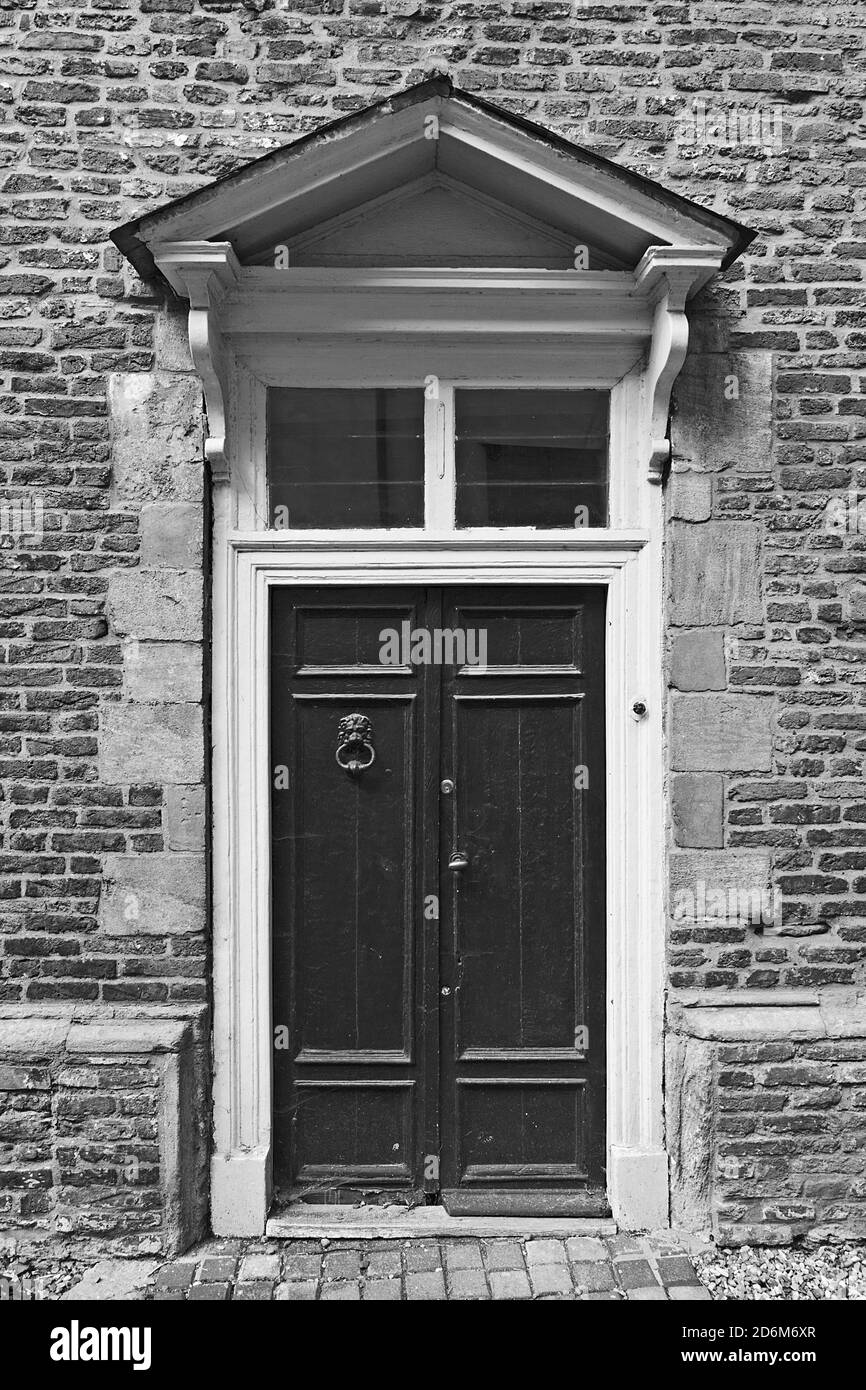 Period wooden door Black and White Stock Photos & Images - Alamy
