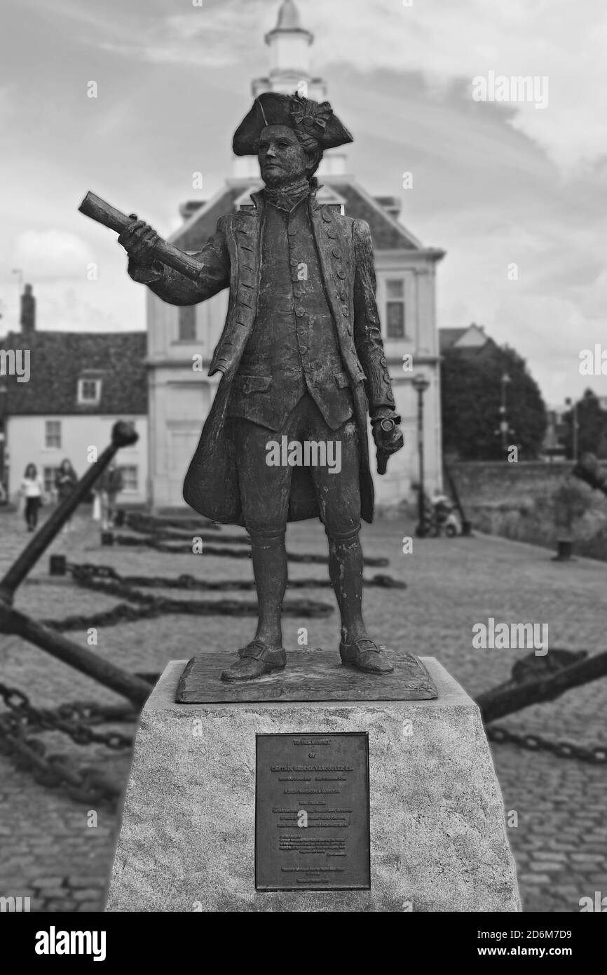 Captain George Vancouver Statue on Purfleet Quay in Kings Lynn on the ...
