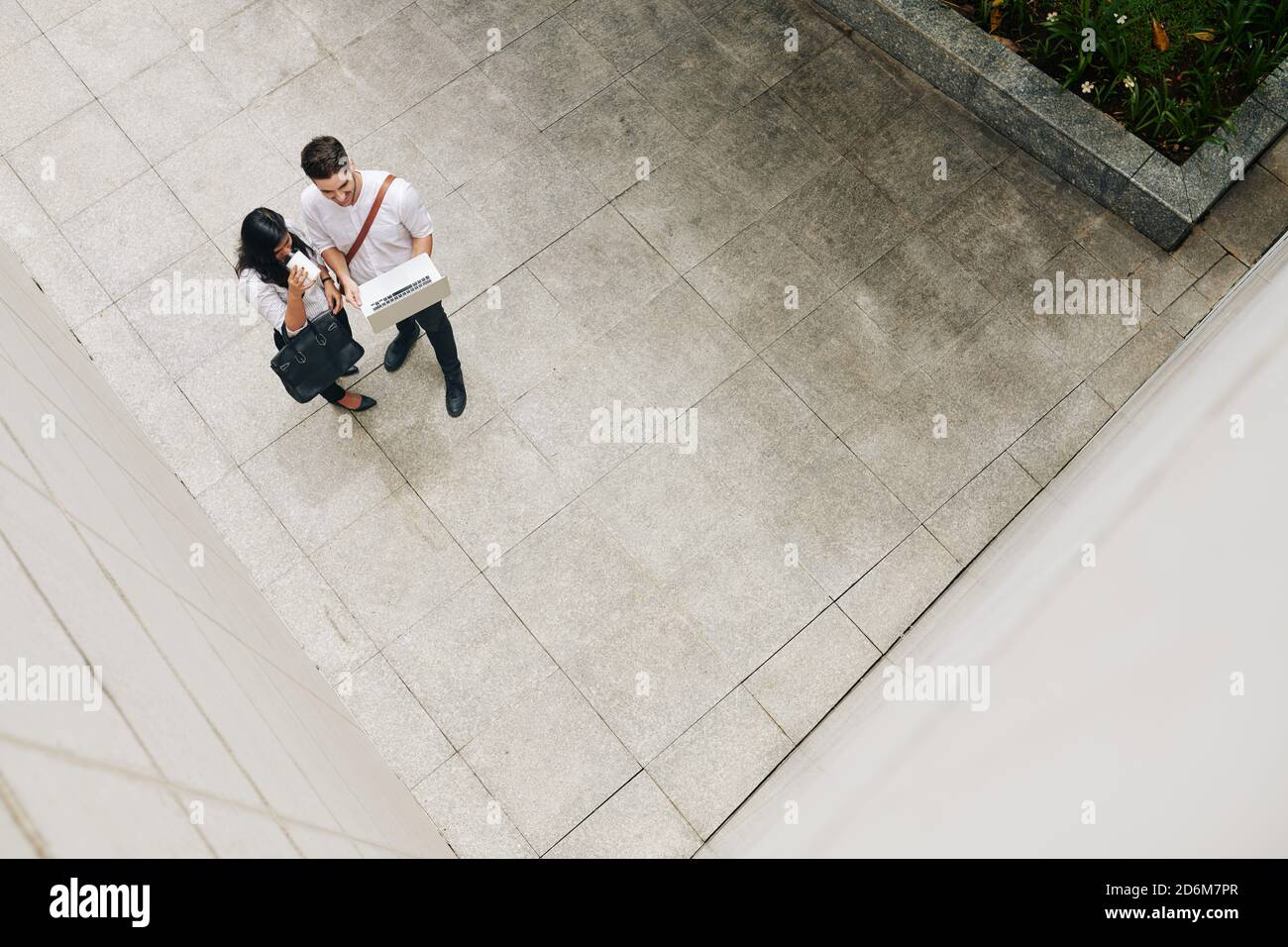 Business people reading report Stock Photo - Alamy