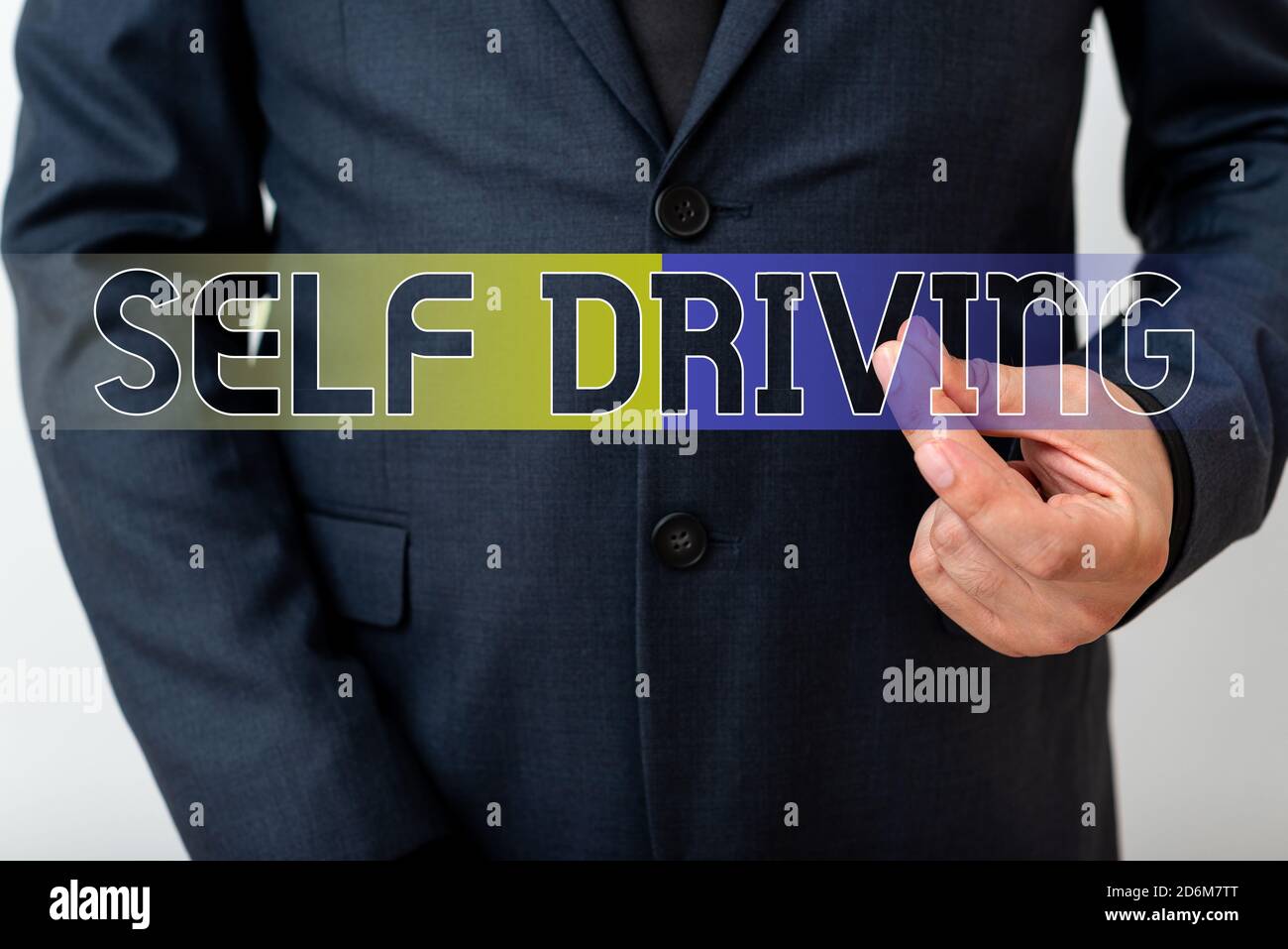 Writing note showing Self Driving. Business concept for Autonomous ...