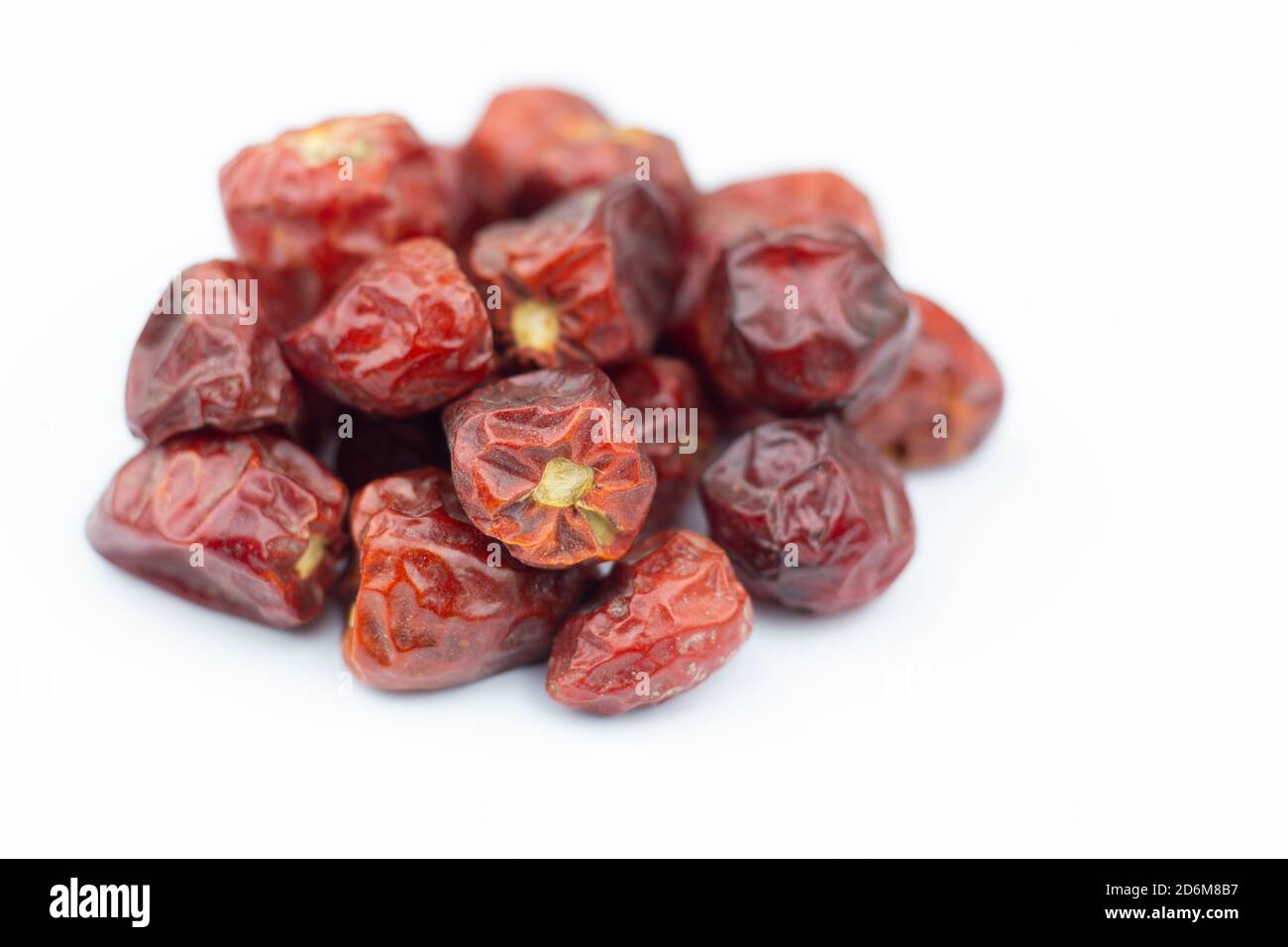 Dried whole round Challis from low perspective isolated on white Stock ...