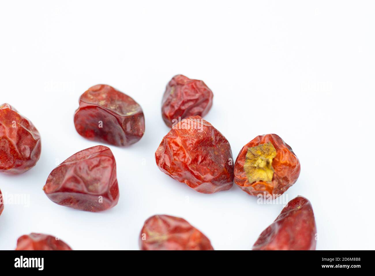Dried whole round Challis from low perspective isolated on white Stock ...