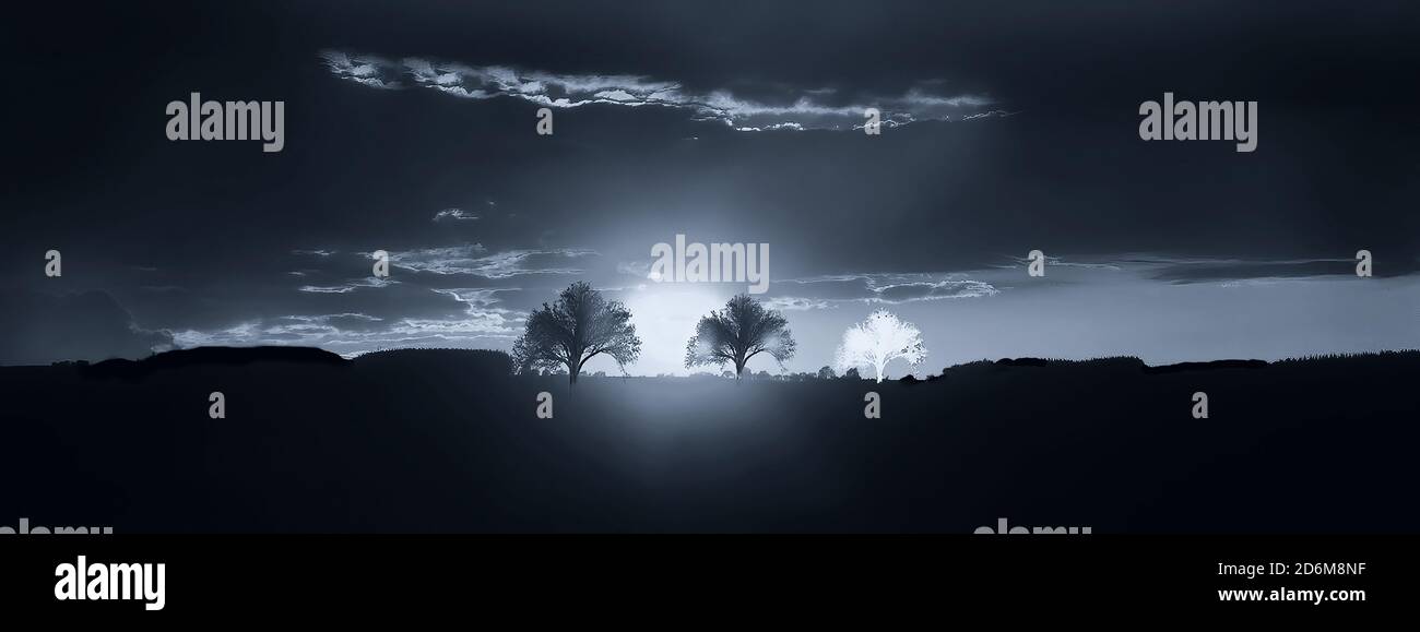 Art work,three trees Stock Photo - Alamy