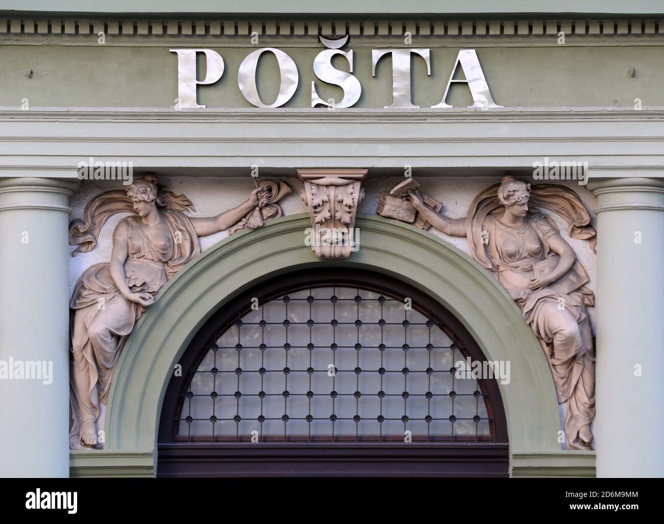 Facade detail of Maribor Post Office building in Slovenia Stock Photo ...