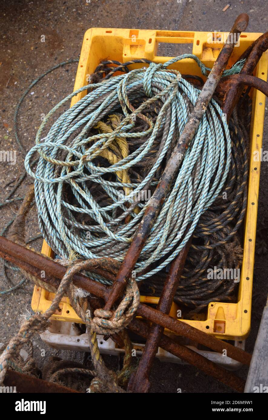 fishing ropes on quayside Stock Photo - Alamy