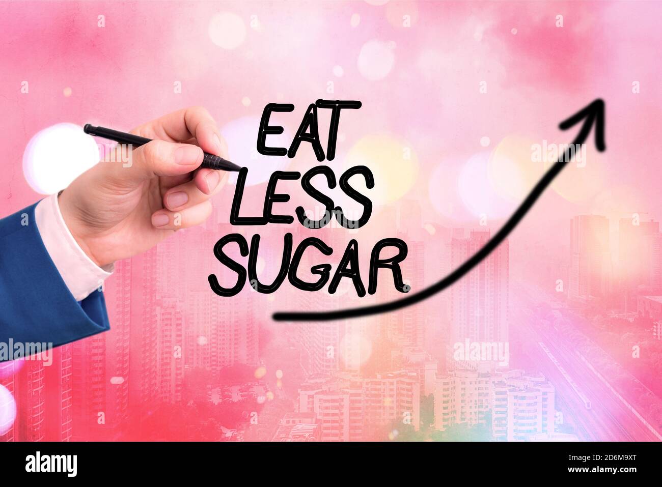 Conceptual hand writing showing Eat Less Sugar. Concept meaning ...