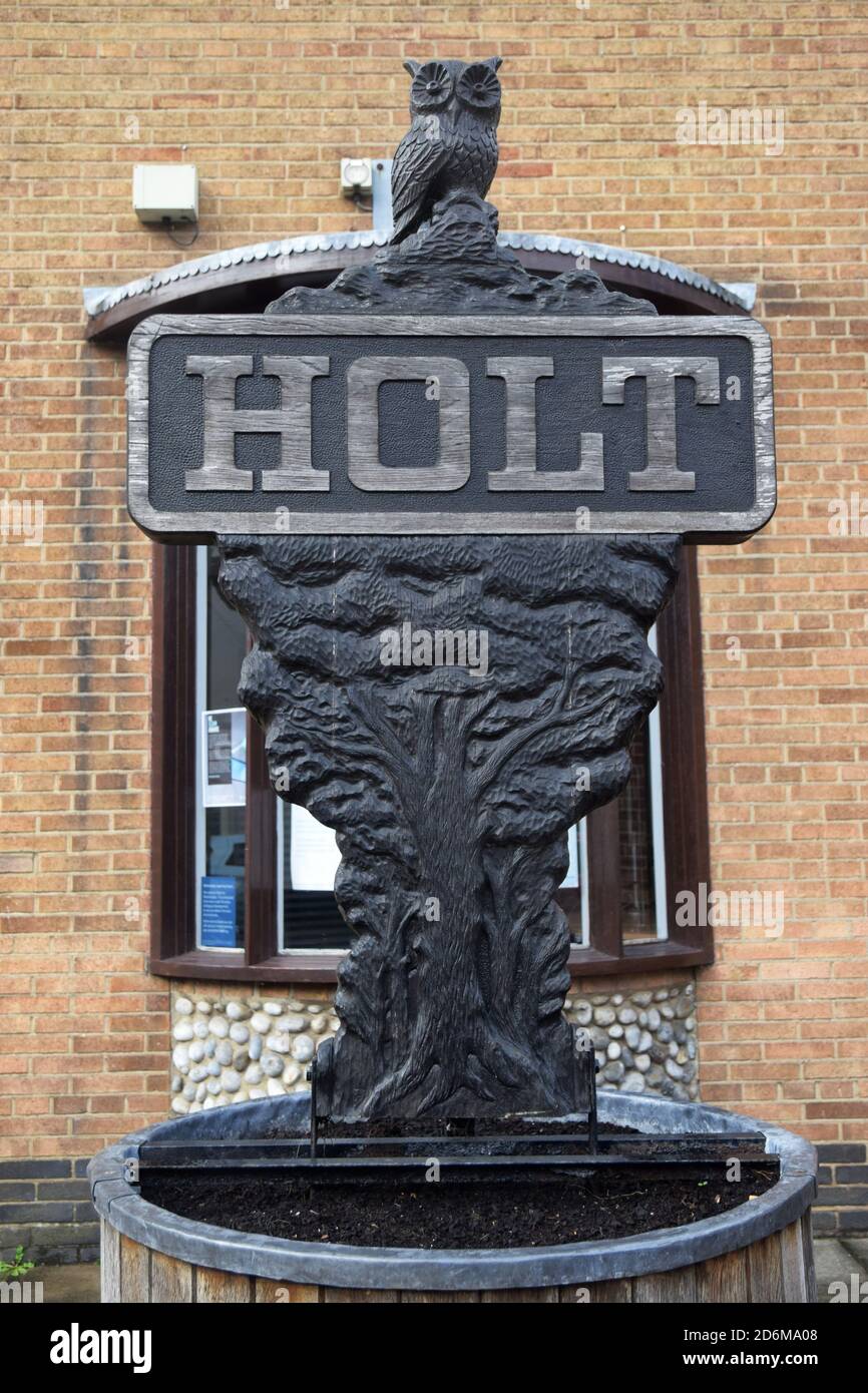 Holt town sign Stock Photo - Alamy