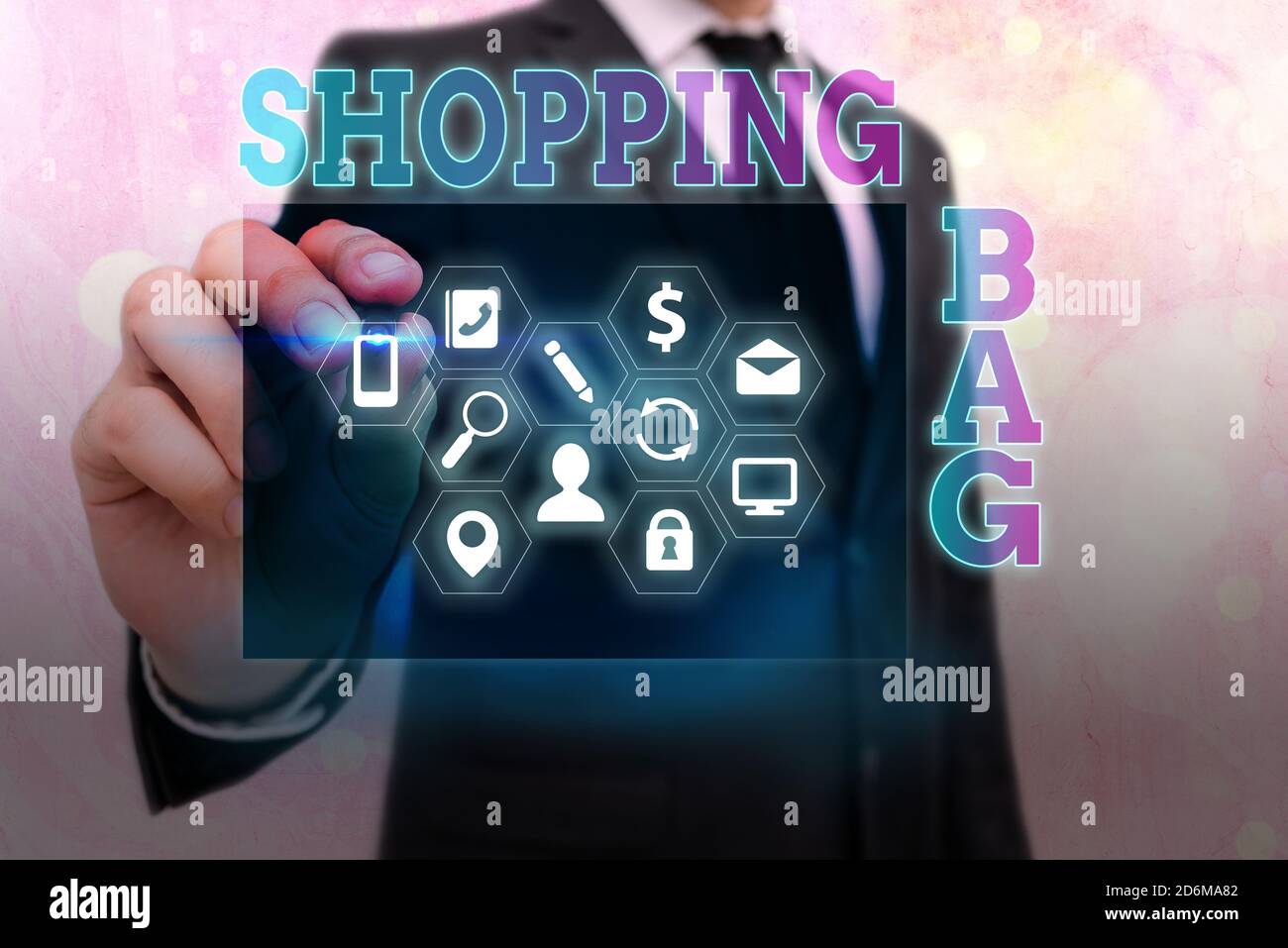 Writing note showing Shopping Bag. Business concept for Containers for ...