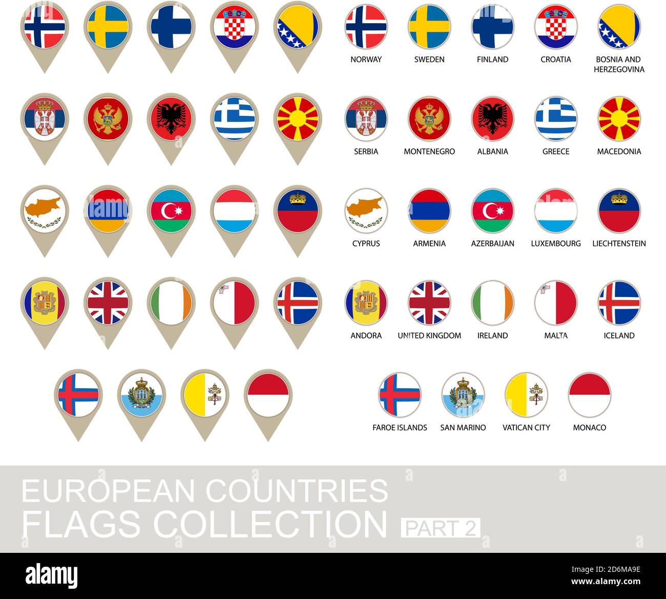 European Countries Flags Collection, Part 2 , 2 version Stock Vector ...