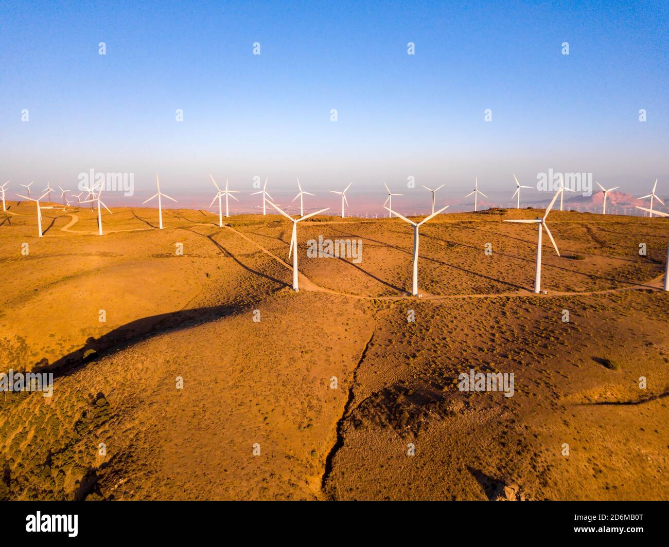 Aerial view of the famous wind turbine farm in Nevada, USA Stock Photo ...