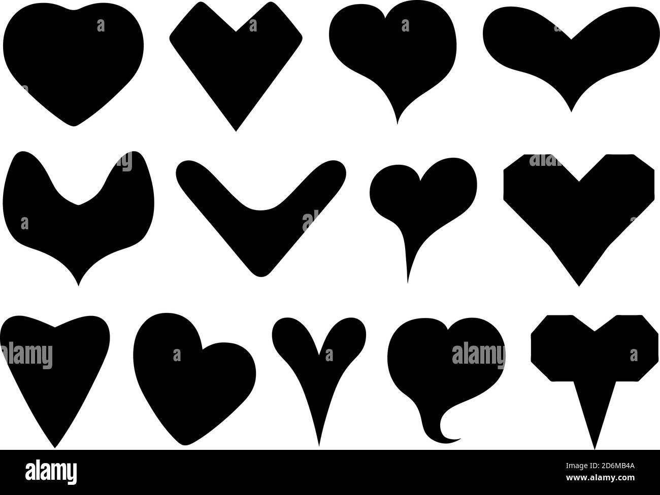 Set of different hearts isolated on white Stock Vector Image & Art - Alamy