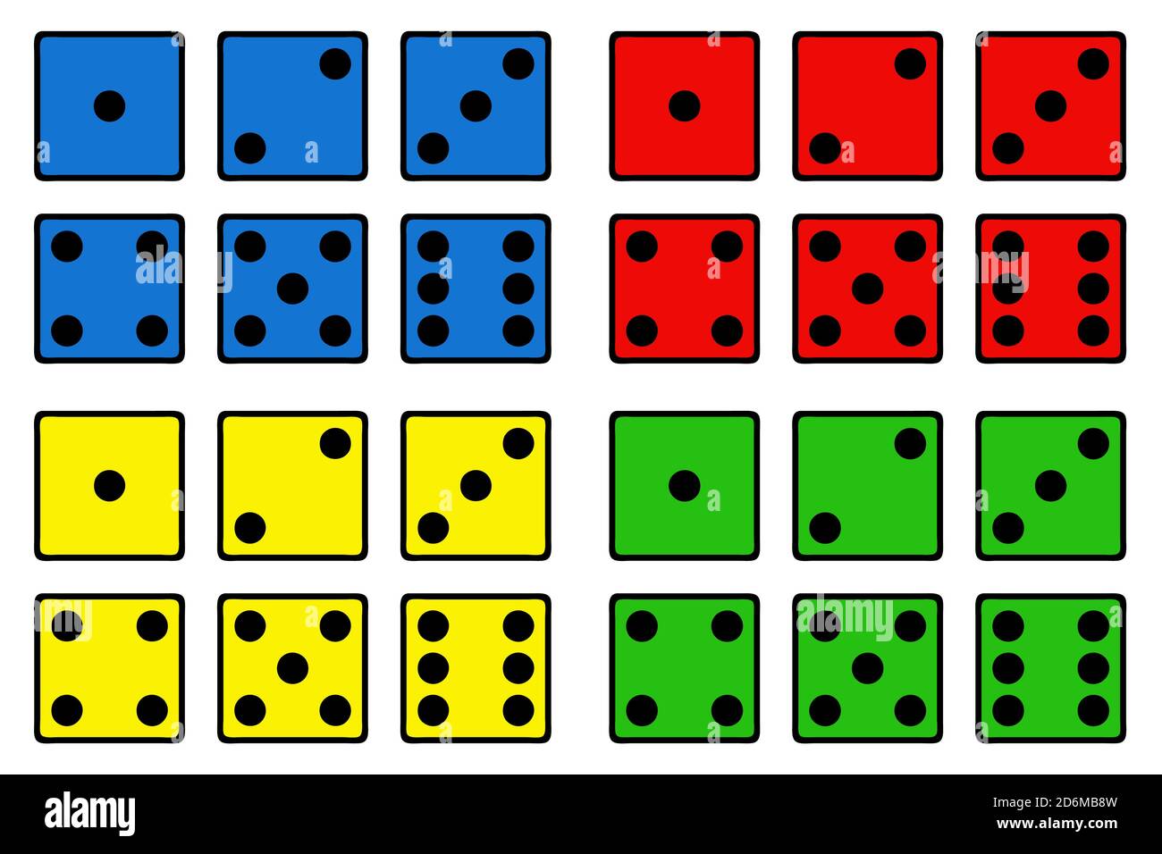 Illustration of color dice isolated on white Stock Vector Image & Art ...