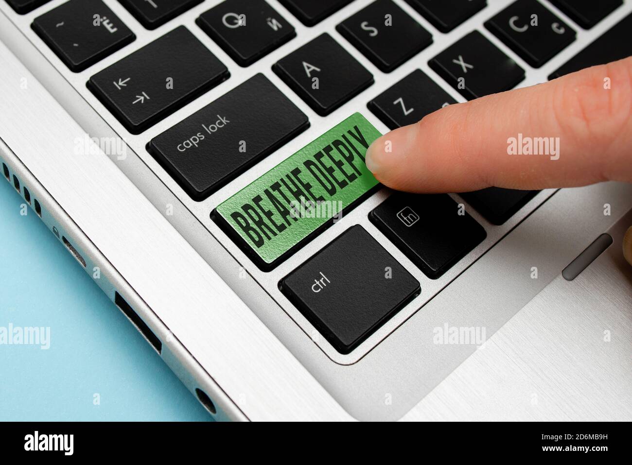 Text sign showing Breathe Deeply. Business photo showcasing to take a ...
