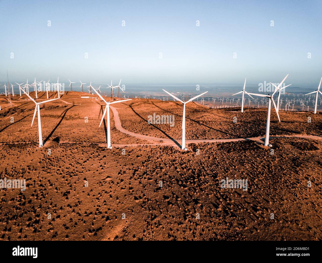 Aerial view of the famous wind turbine farm in Nevada, USA Stock Photo ...