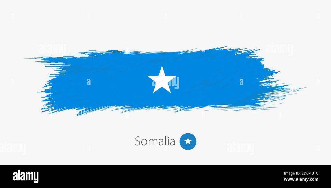 Flag of Somalia, grunge abstract brush stroke on gray background ...