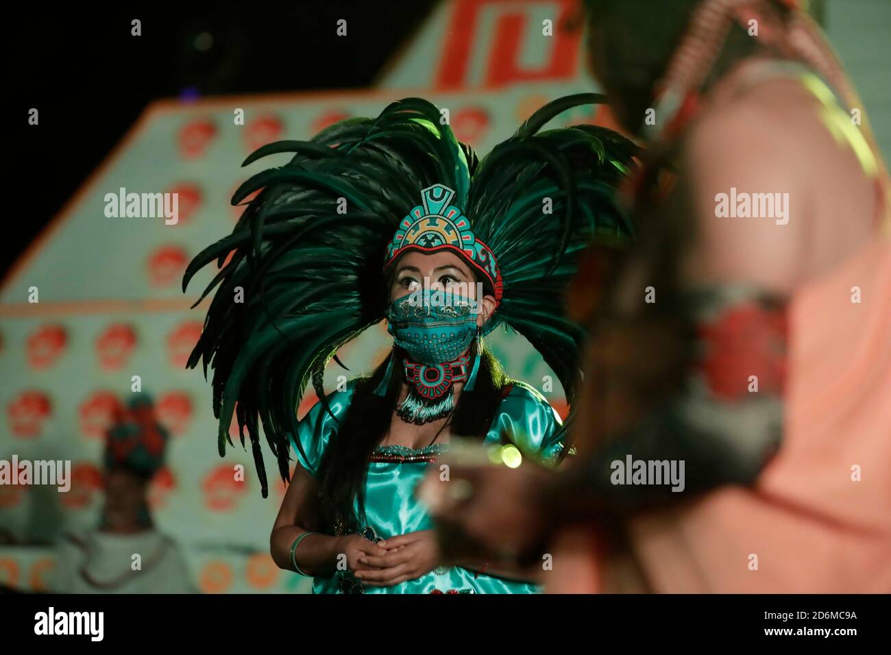 Non Exclusive Mexico City Mexico October 16 A Woman Wears Face