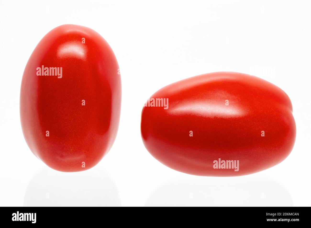 Fresh red pear tomatoes, mini tomatoes, on white background Stock Photo ...