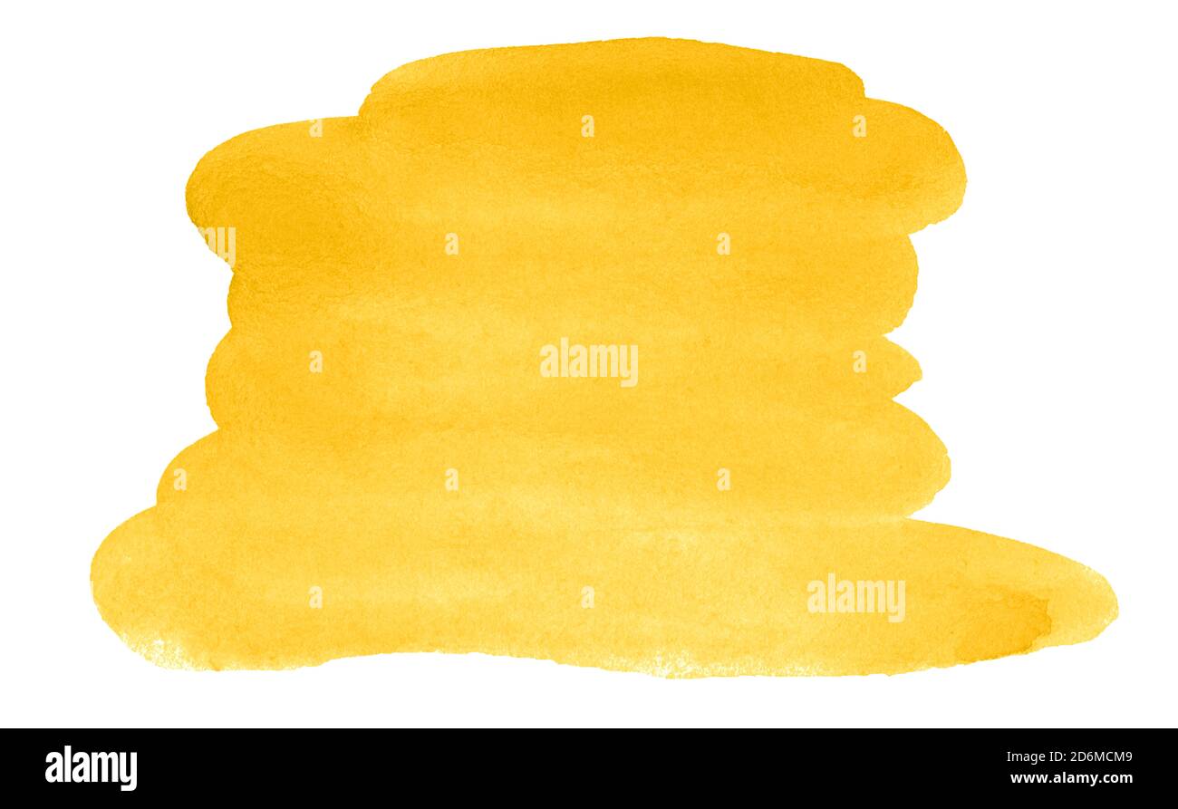 Bright yellow watercolor abstract background, isolated spot. Trendy ...