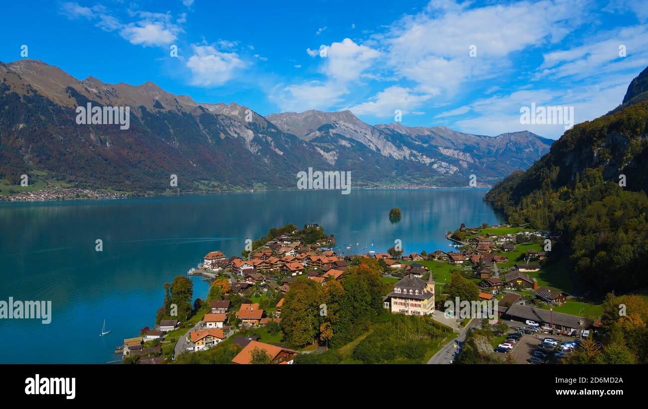 City of Iseltwald at Lake Brienz in Switzerland Stock Photo - Alamy