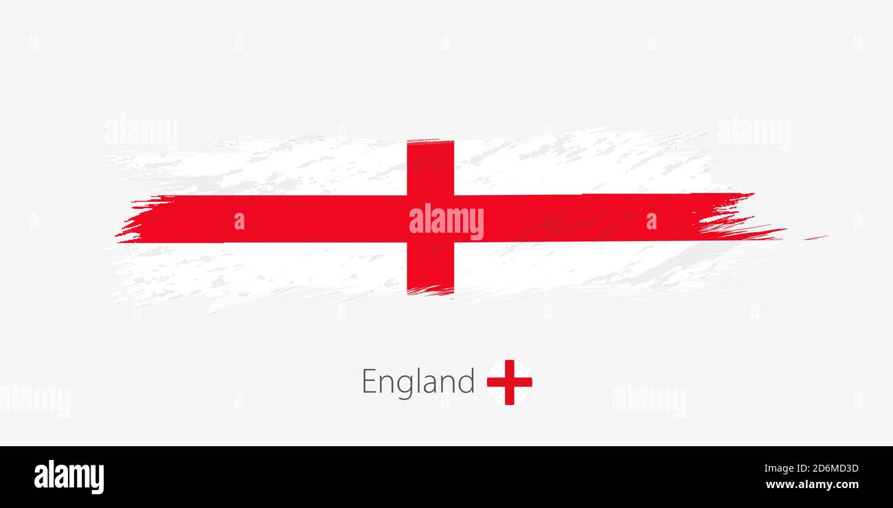 Flag of England, grunge abstract brush stroke on gray background ...