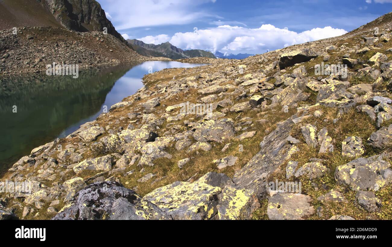 The high mountains of the Austrian Alps in Kuhtai during summer season ...