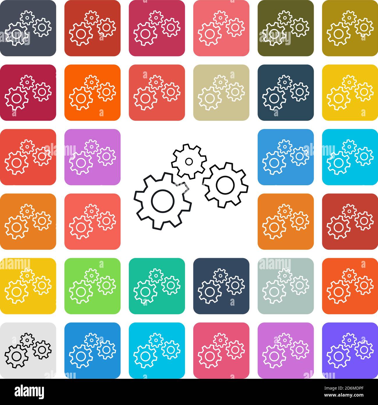 Vector modern gear setting icon set in button Stock Vector Image & Art ...