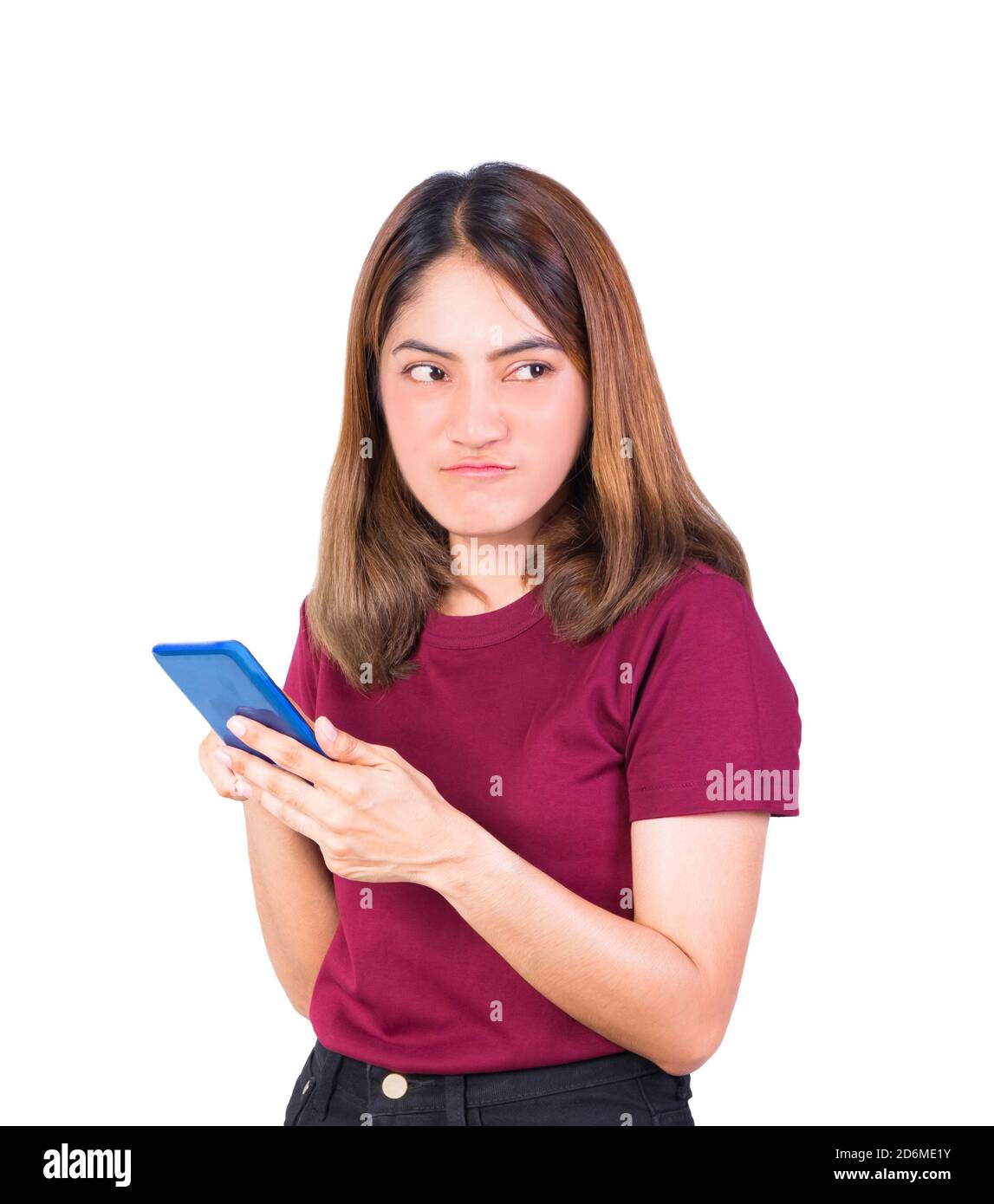 Person phone frown hi-res stock photography and images - Alamy