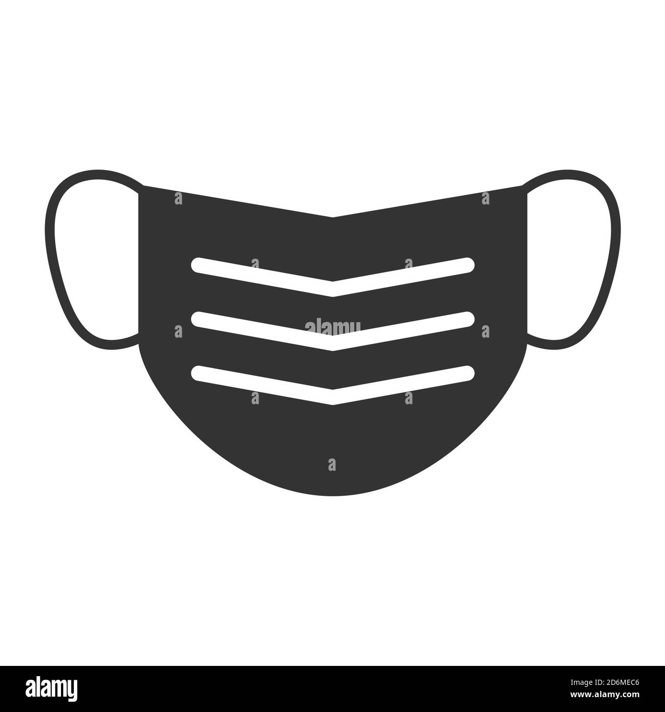 Mouth mask icon, safety breathing symbol isolated on white background ...