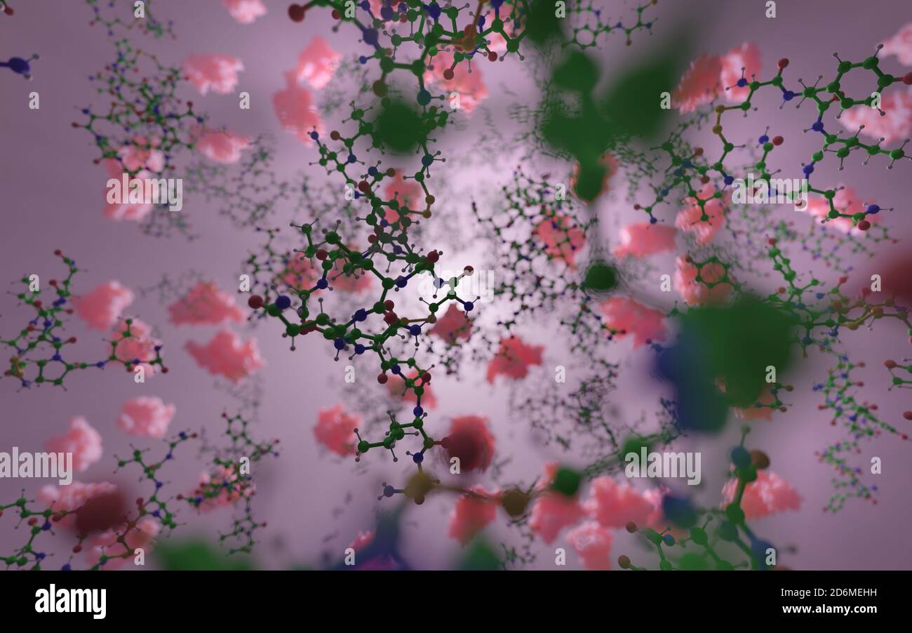 A mix of small biomolecules and large macromolecules (proteins). There ...