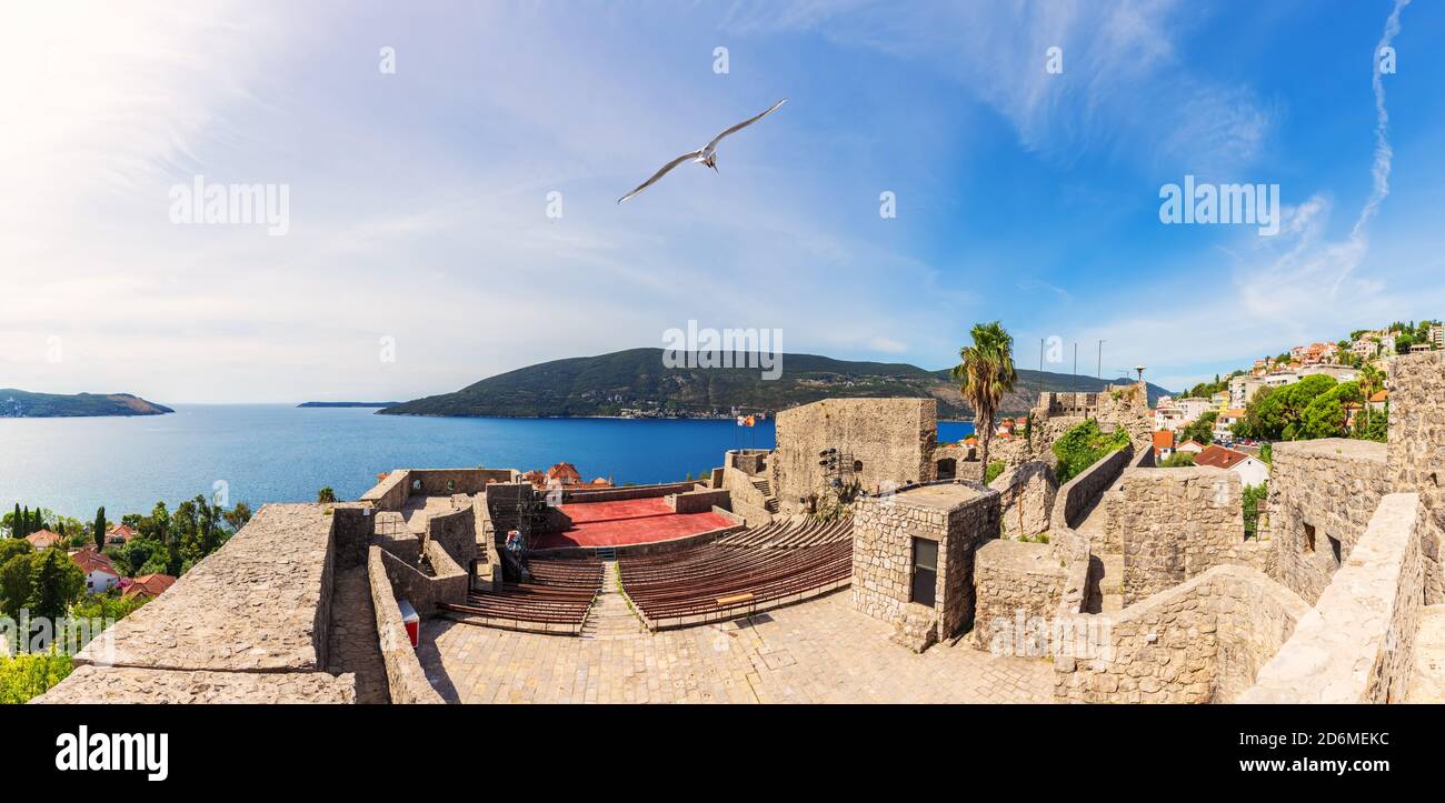 Kanli Kula Fortress in Herceg Novi, Montenegro, summer panorama Stock ...