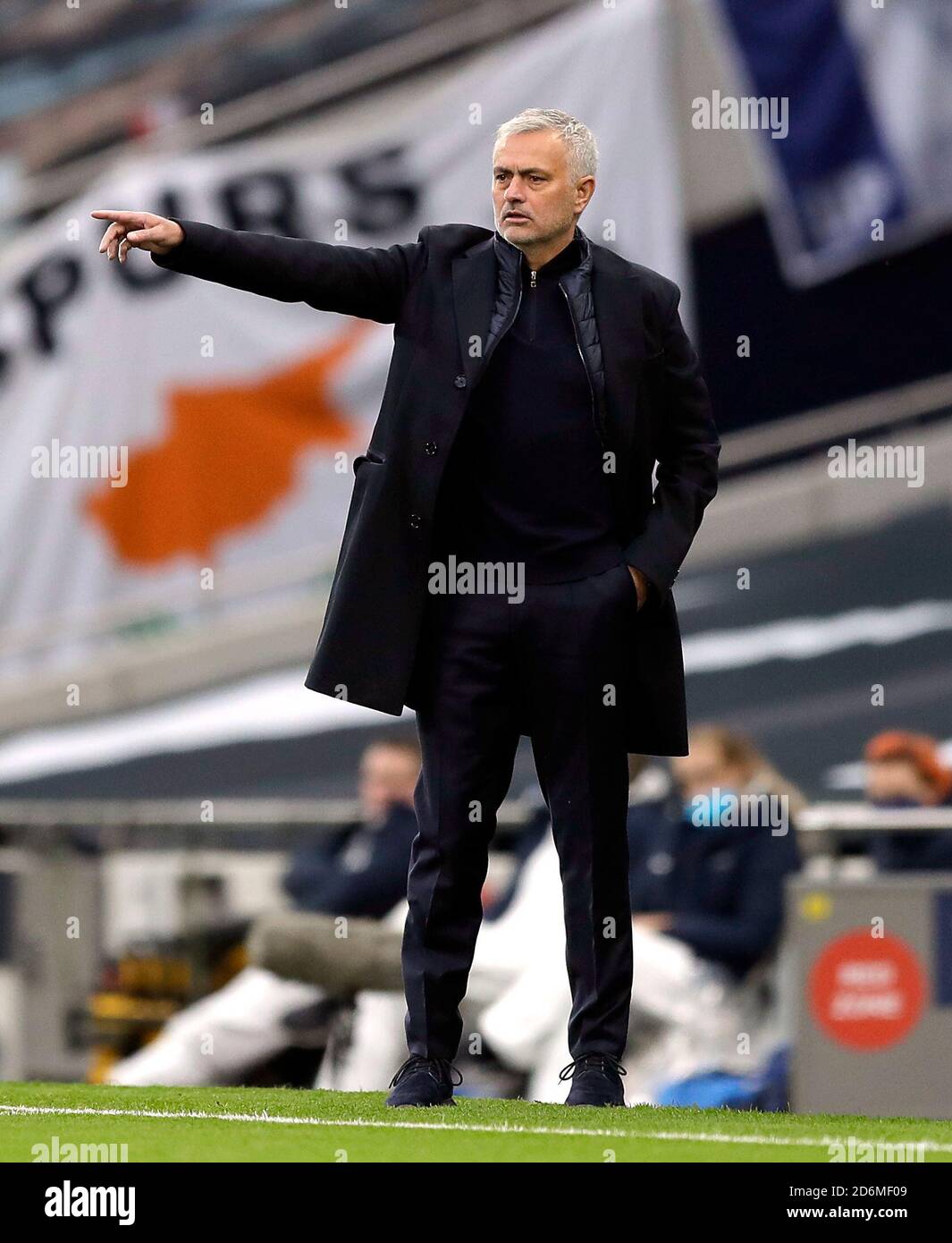 Tottenham Hotspur manager Jose Mourinho on the touchline during the ...