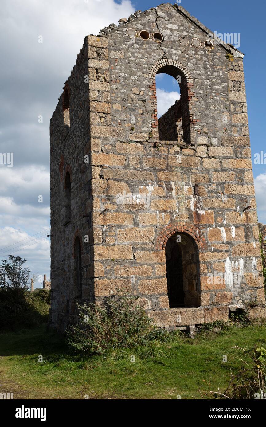 Disused old Dolcoath Mine building in Camborne, Cornwall Stock Photo ...