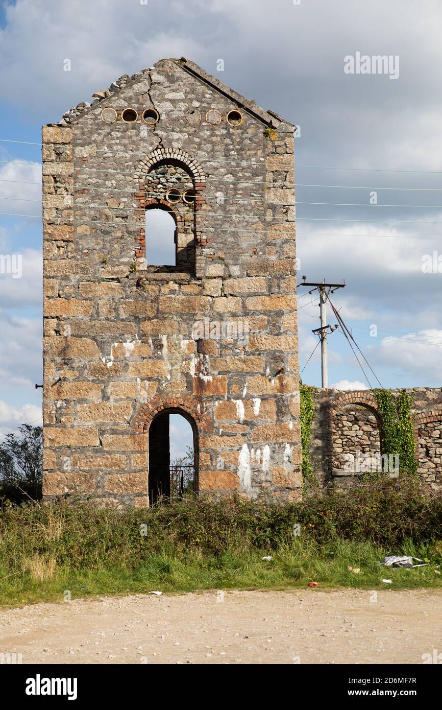 Disused old Dolcoath Mine building in Camborne, Cornwall Stock Photo ...