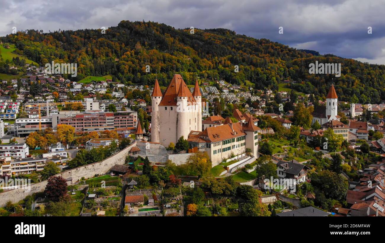 Thun Castle in Switzerland from above Stock Photo - Alamy