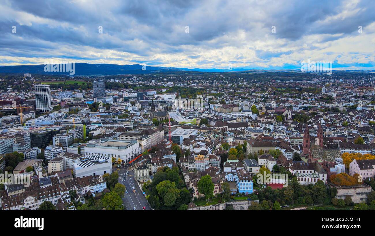 Basel - the famous Swiss city from above Stock Photo - Alamy
